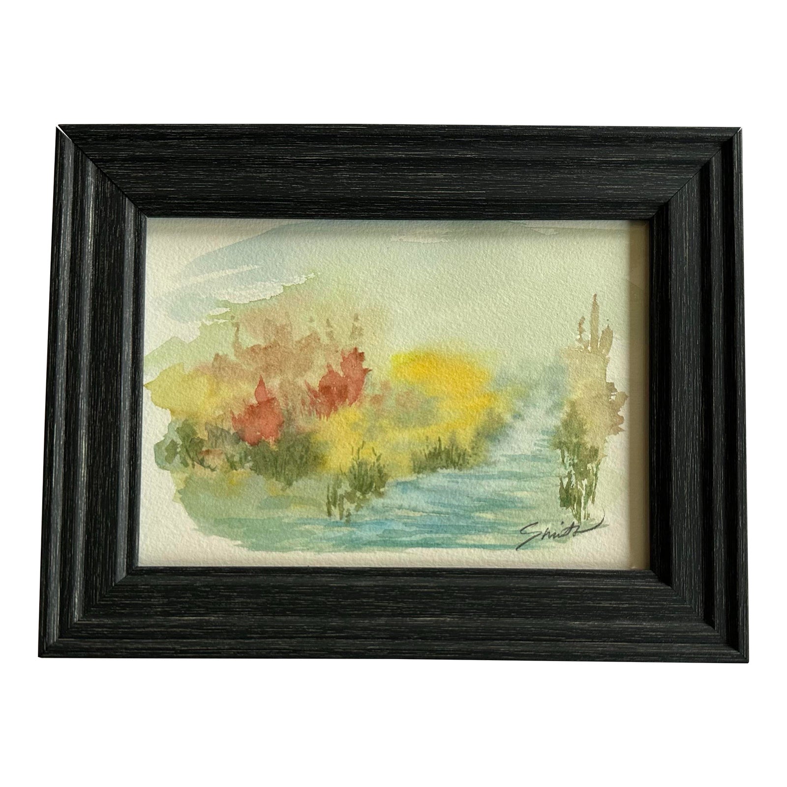 Original Watercolor Landscape Painting “Downstream” | Chairish