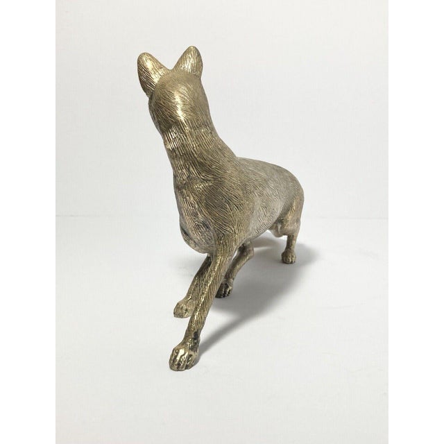 Contemporary Wildwood Gold Toned Bronze Cast “Fox” Figurine Statue ...