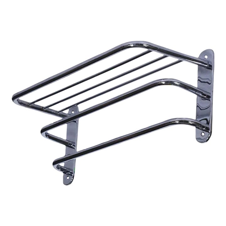 1970s Nautical Chrome Shelf With Two Hanging Rods From a Decommissioned ...