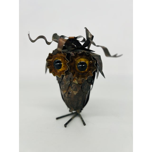 Vintage Curtis Jere Style Mid Century Brutalist Owl Sculpture | Chairish