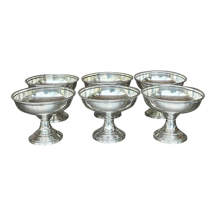 Vintage Regency Sterling Silver Compote Cups - Set of 6 | Chairish
