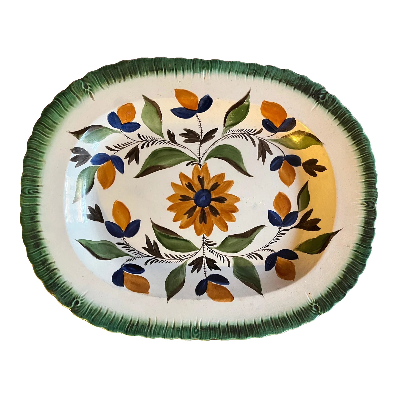 Antique Early 19th Century Staffordshire Pearlware Green Feather Edge ...