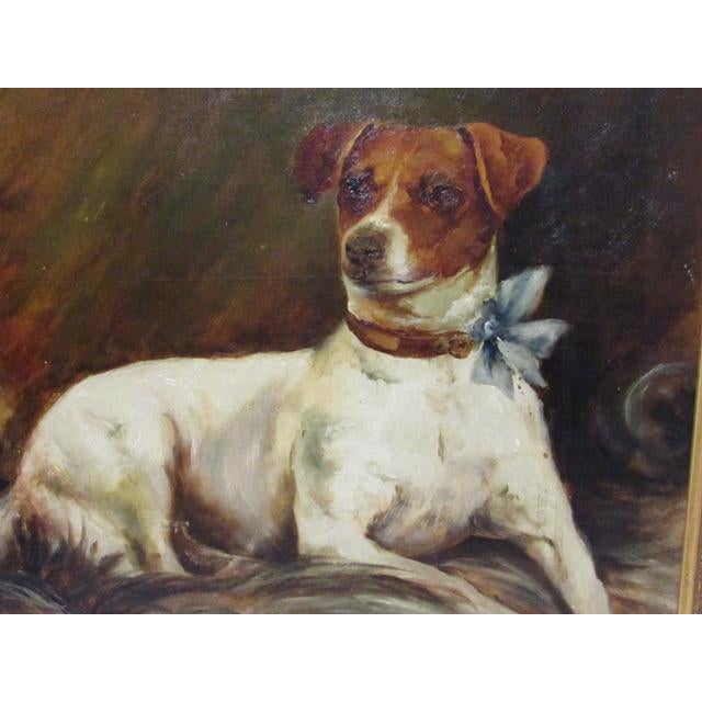 Antique Jack Russel Dog Painting | Chairish