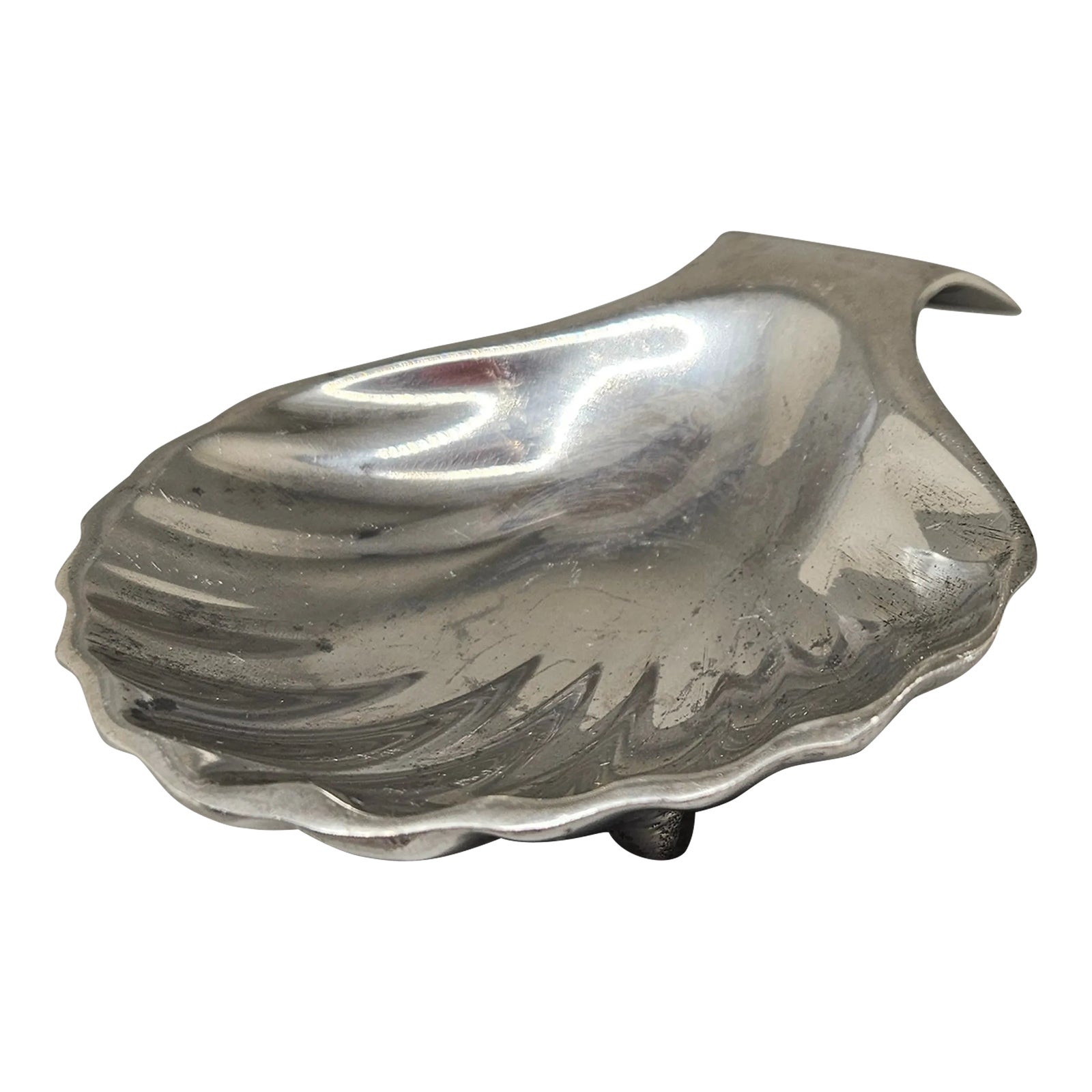 Vintage Silver Plate Shell Dish | Chairish