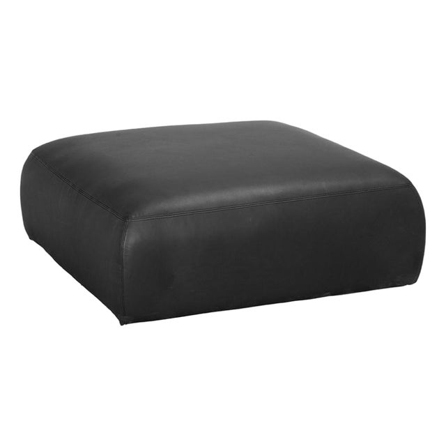 NOIR Augustus Modular Ottoman, Santosa Matte Black Leather | Chairish