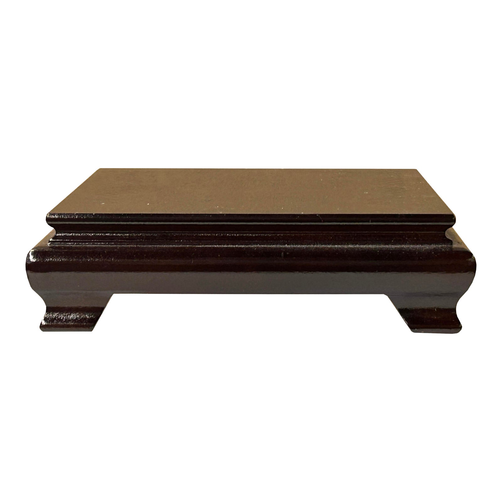 8" Dark Brown Wood Square Flare Legs Display Stand Riser Easel | Chairish