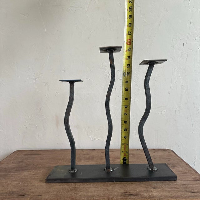 Hand Forged Wavy Candelabra | Chairish