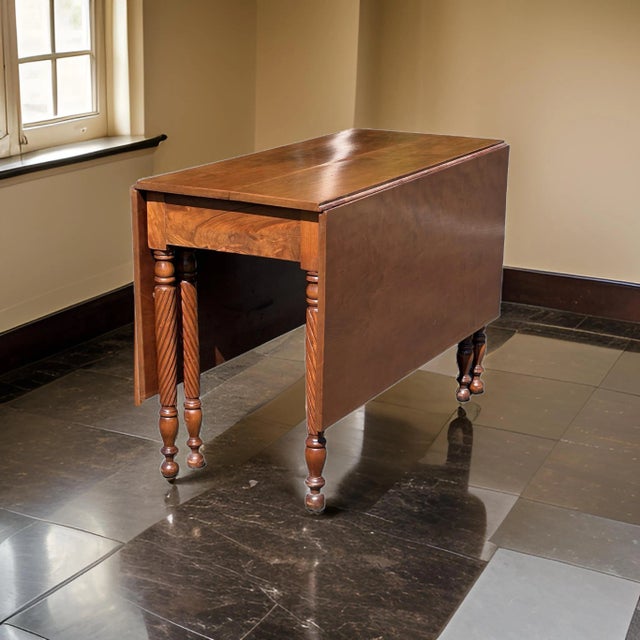 Antique Federal Period Cherry Drop Leaf Table | Chairish