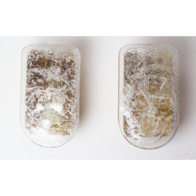 Ice Glass Wall Lights, Set of 2 | Chairish