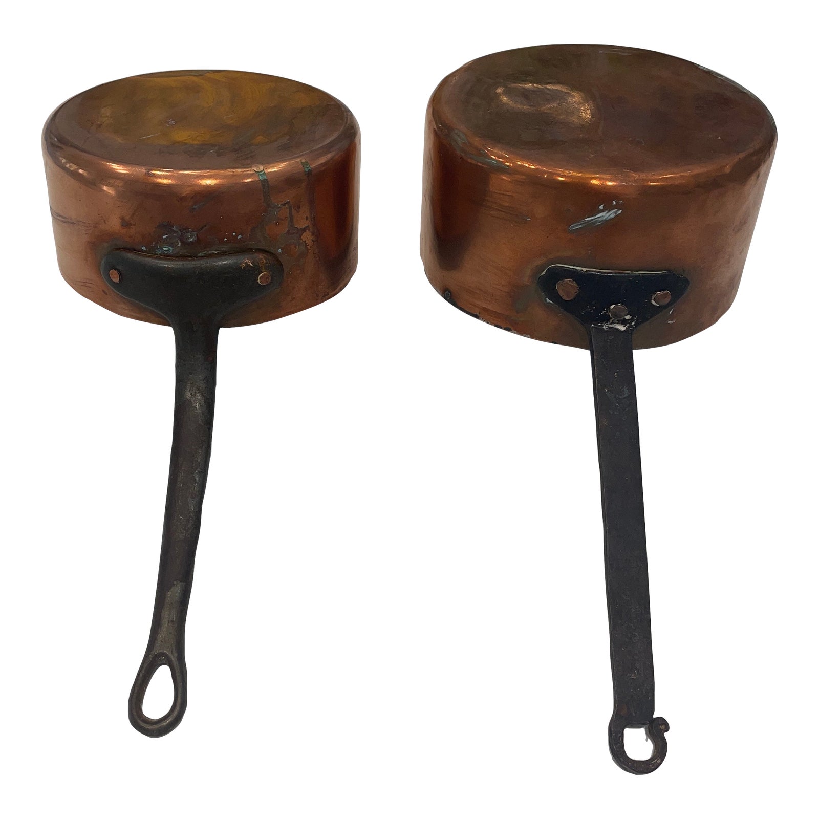1900s Copper Pots - Set of 2 | Chairish