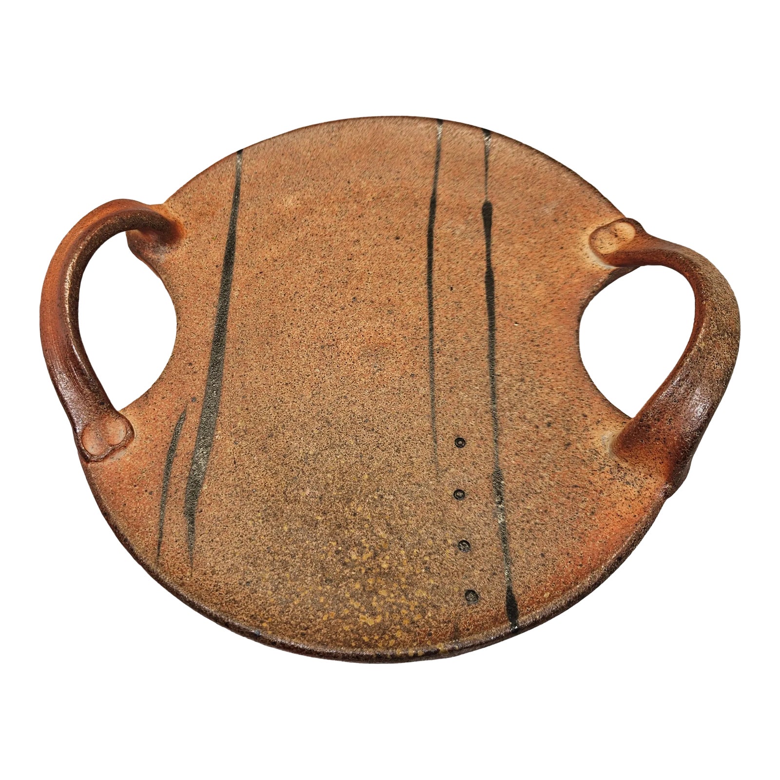 Artisan Ceramic Round Serving Tray | Chairish