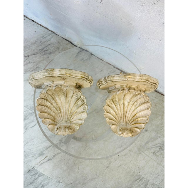 Vintage Coastal Shell Wall Shelves, a Pair | Chairish
