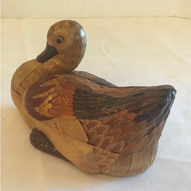 Vintage Wooden Duck Form Trinket Box | Chairish
