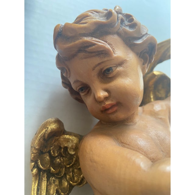Early 20th Century French Putti Cherub Angel Polychrome Wall Sculpture ...
