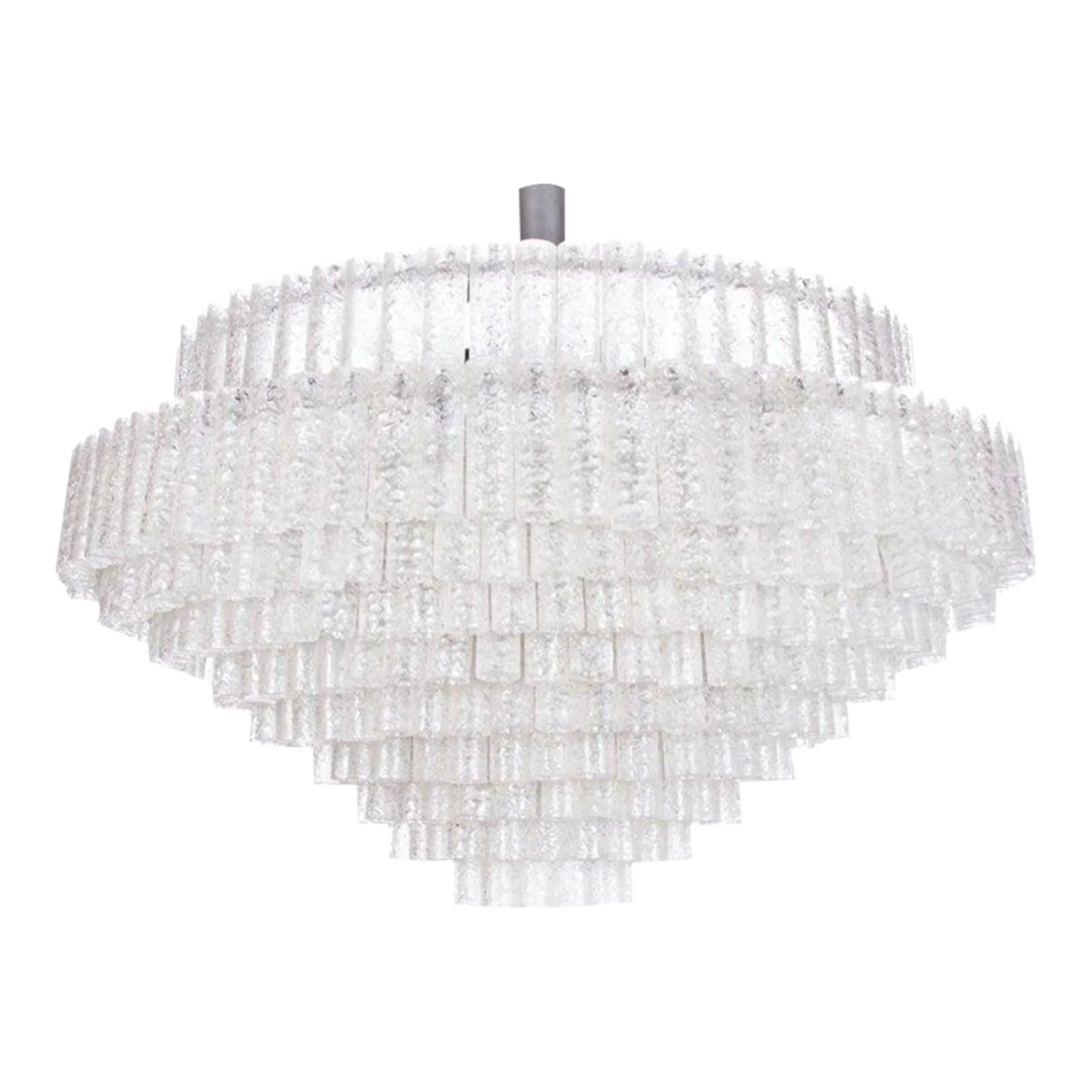 1960 Large German Doria 465 Murano Glass Tube Ballroom Chandelier ...