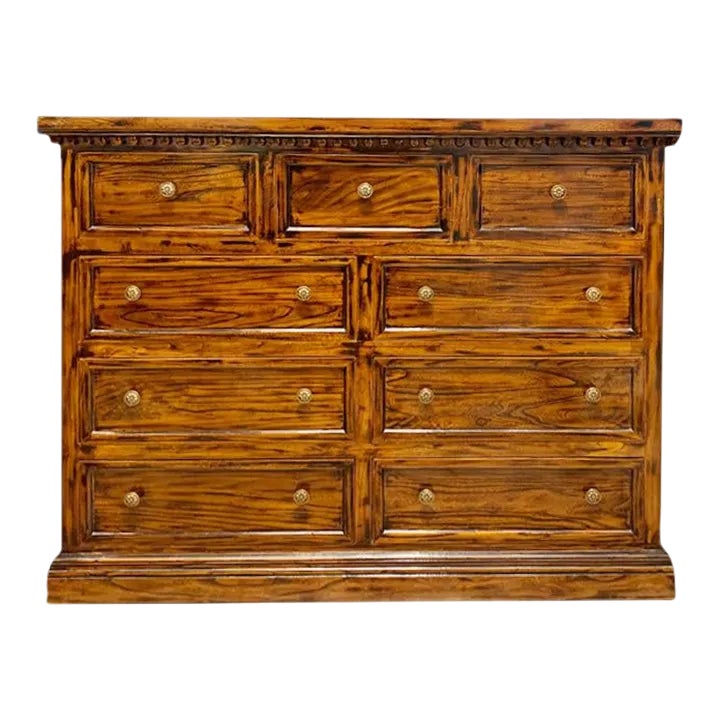 1980sAsian Distressed Colonial Dresser-Brown | Chairish