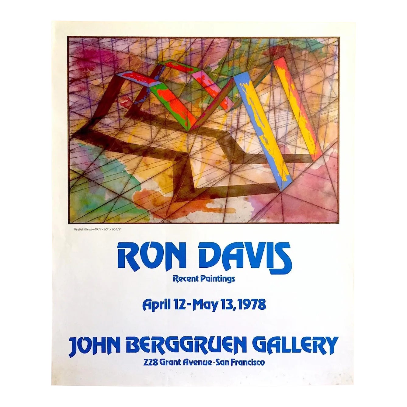 Ron Davis Vintage 1978 Geometric Lithograph Print Abstract Exhibition ...