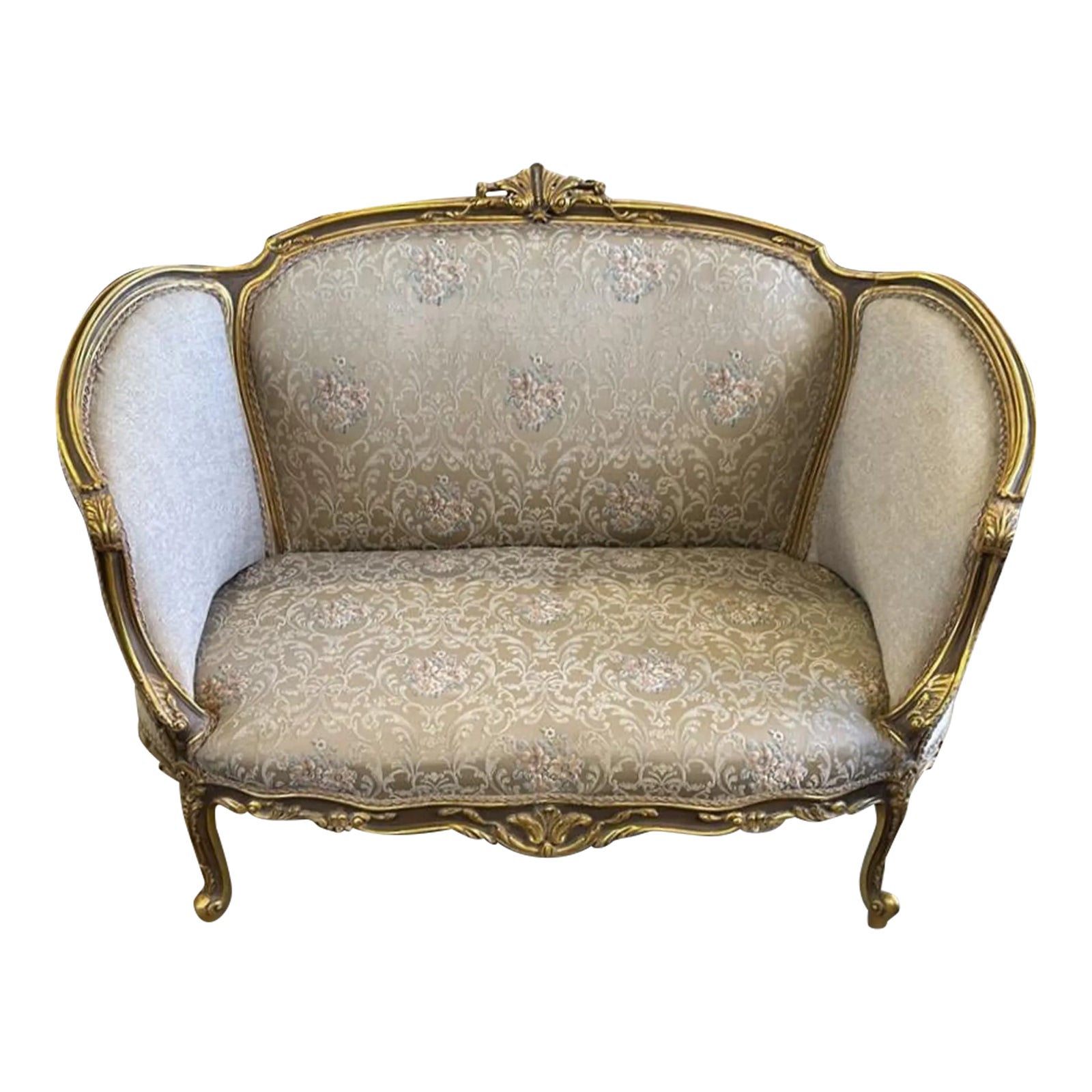 Louis XV Style Tufted Antique White Sofa | Chairish