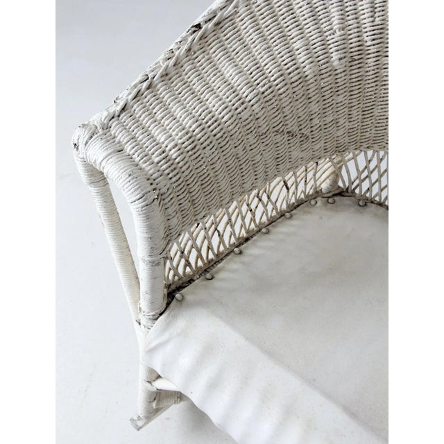 Antique White Wicker Rocking Chair | Chairish