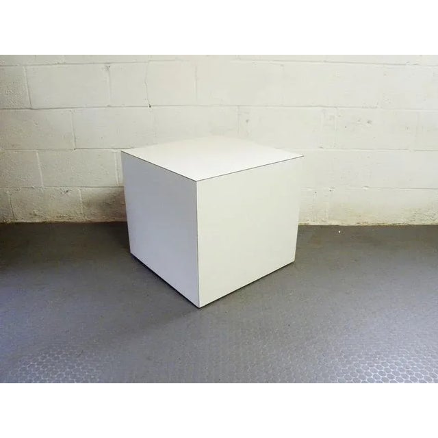 1960s Mid Century Modern Accent White Cube Table | Chairish