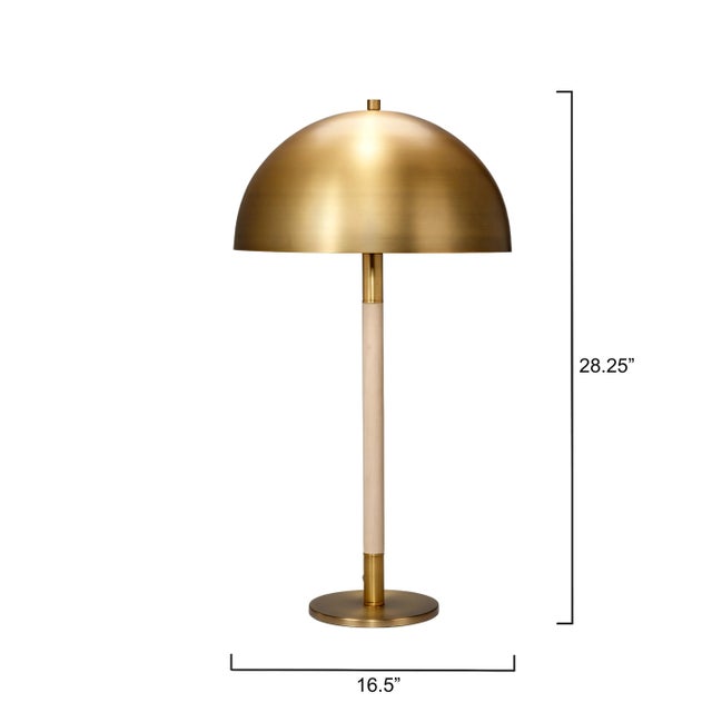Merlin Metal Rounded Table Lamp, Antique Brass | Chairish