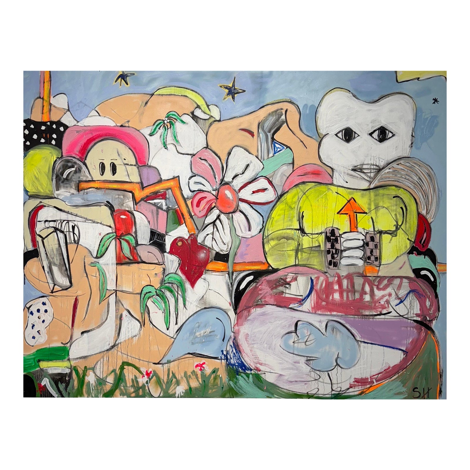 Scott Harper Mixed Media Painting titled “Welcome to Slow Air” 60 x 78 ...
