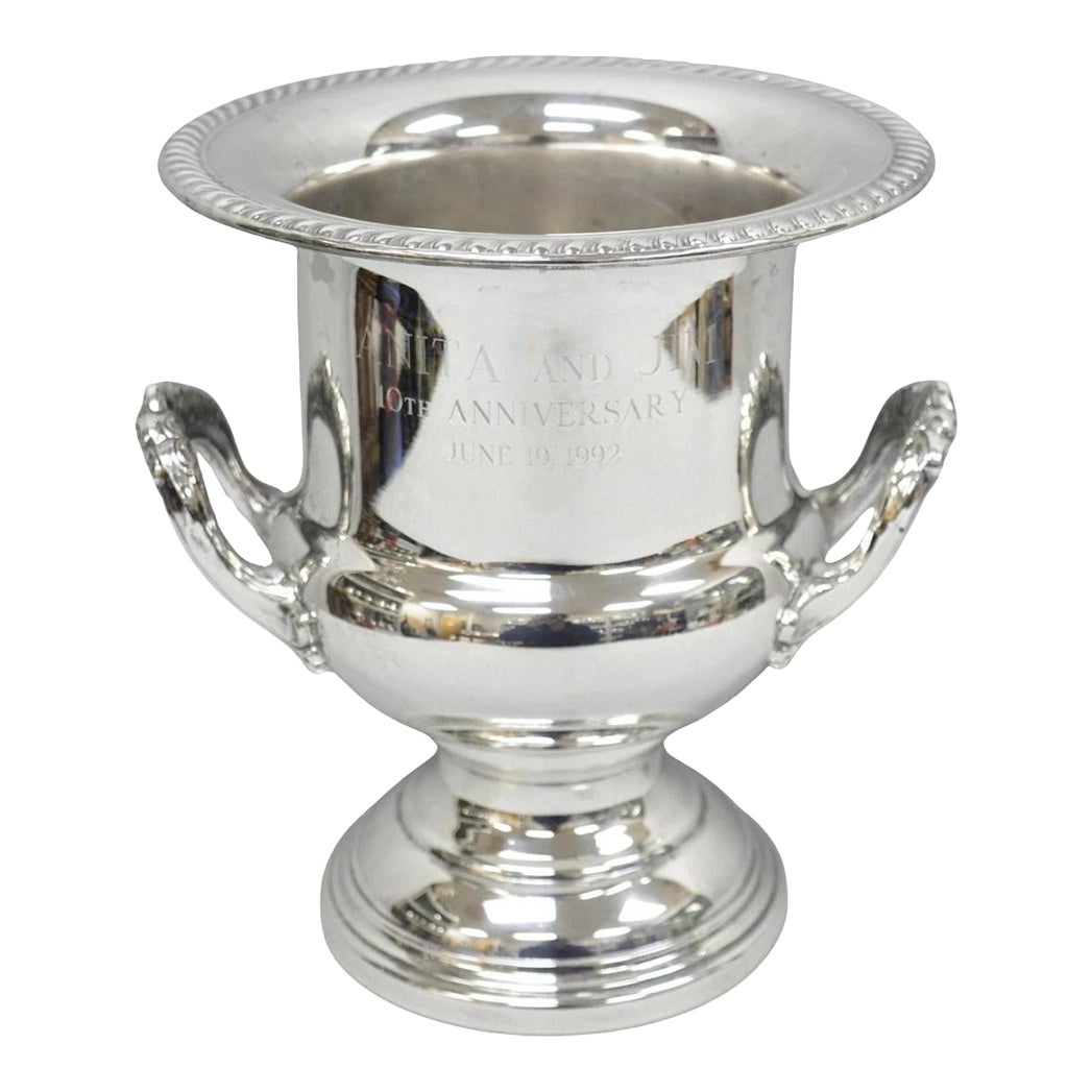 Vintage Silver Plated Trophy Cup Urn Champagne Chiller Ice Bucket 10 ...