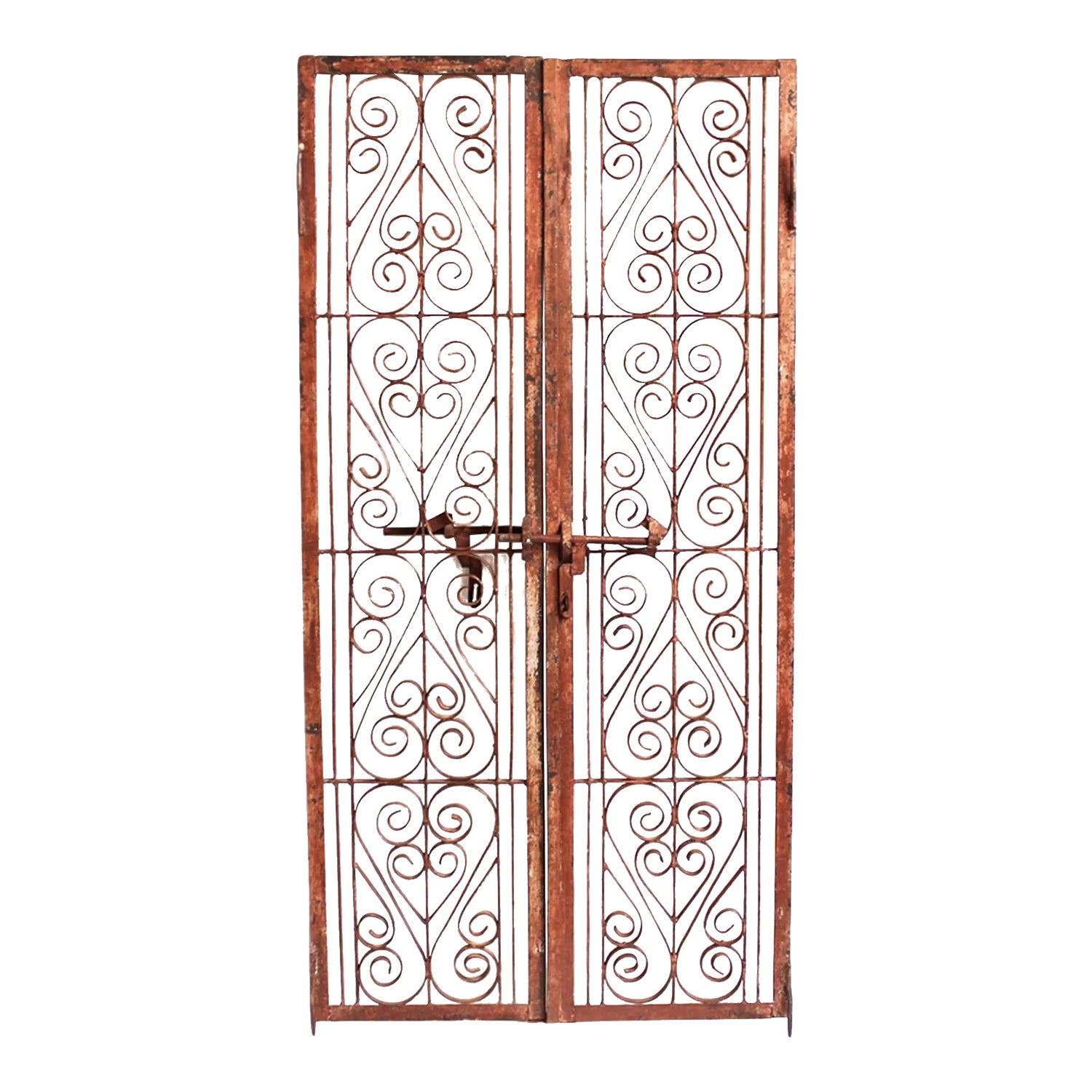 Vintage Early 20th Century India Iron Scroll Gate | Chairish