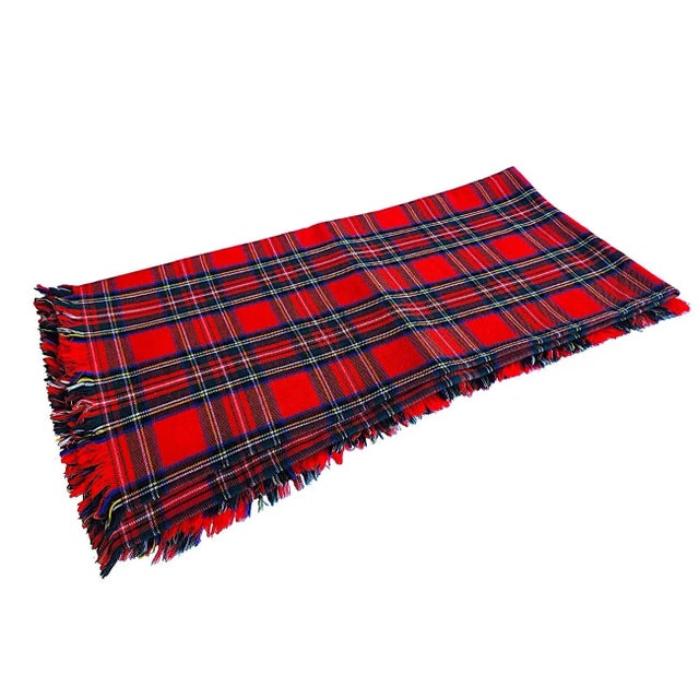 Vintage Scottish Tartan Throw Blanket in Royal Stewart by Kinloch ...