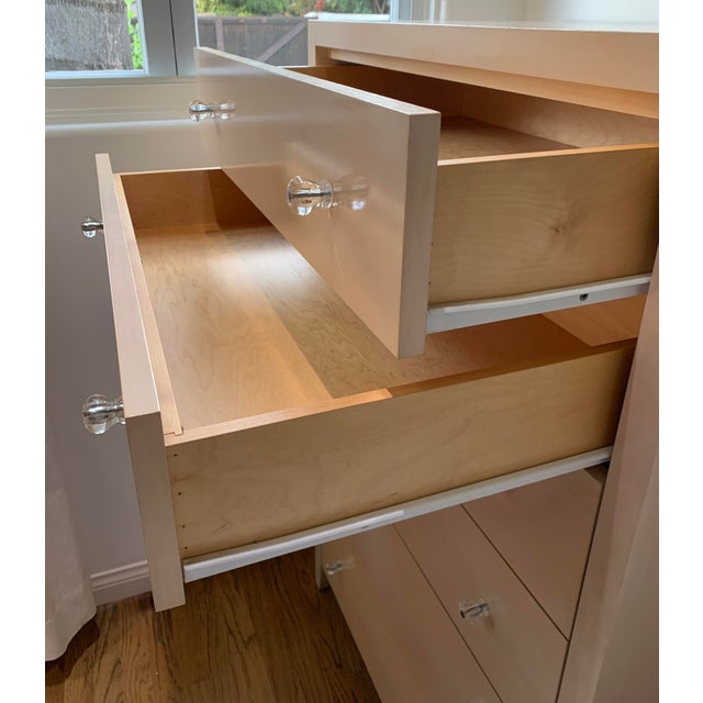 Contemporary Tall Wood Chest of Drawers | Chairish