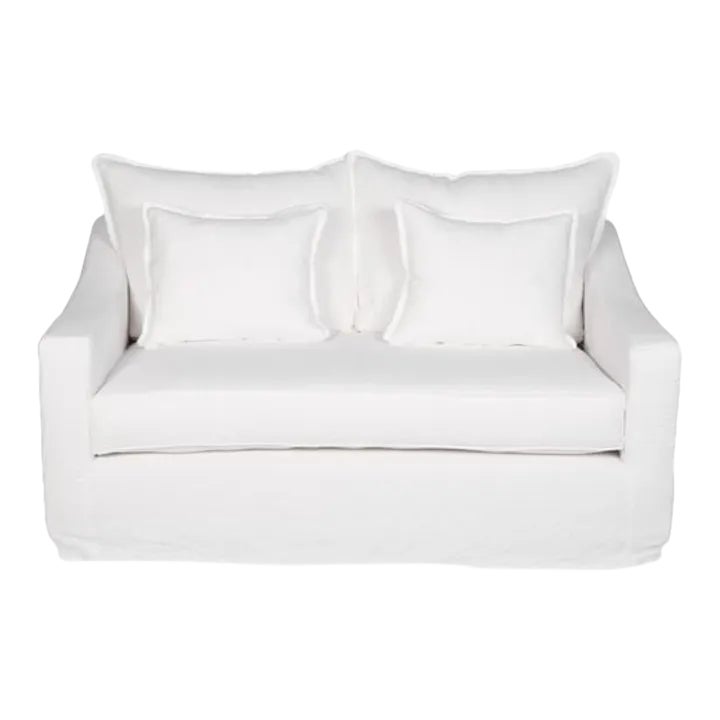 Moss Home Darcy Loveseat 64"W, Bonanza Optic White | Chairish