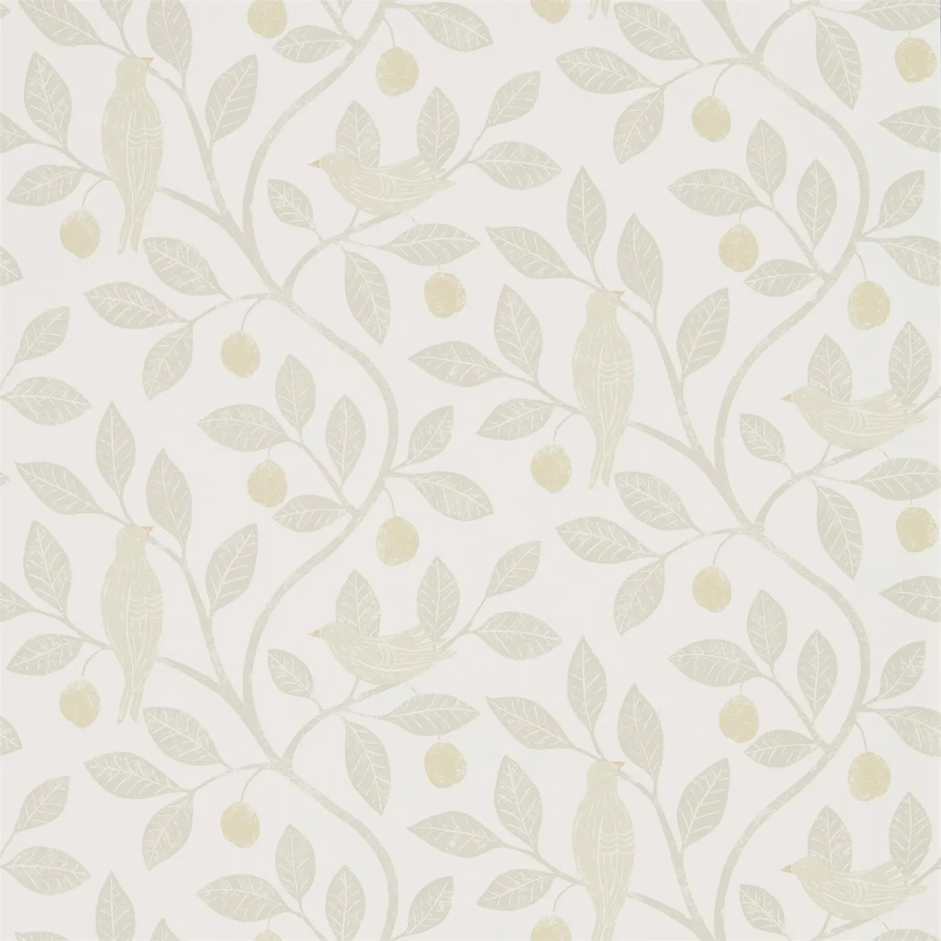 Sanderson Damson Tree Wallpaper in Linen/Honey | Chairish