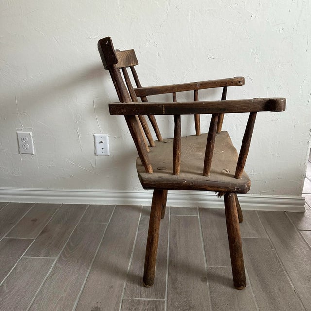 Mid 19th Century Antique Primitive Hedge Chair | Chairish