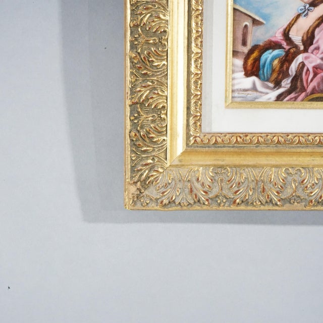 French Limoges Enamel on Copper Portrait Painting of a Woman, 20th Century | Chairish