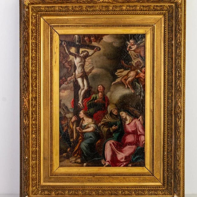 Crucifixion of Christ, 17th Century, Painting, Framed | Chairish