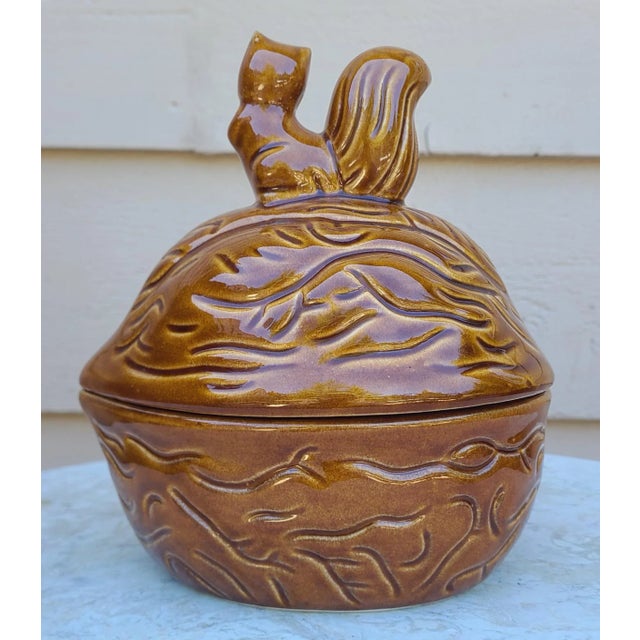 Vintage Squirrel Motif Nut Crock or Candy Dish | Chairish