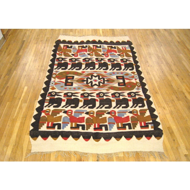 1930s Vintage Peruvian Flat-Weave Rug-5’4’x8’10" | Chairish