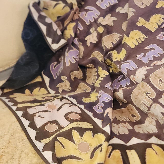Vintage Hand-Stitched Kanduri Cloth With Animal and Tree of Life ...