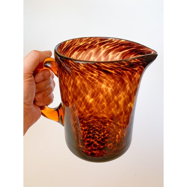 1960s Empoli Tortoiseshell Glass Pitcher | Chairish