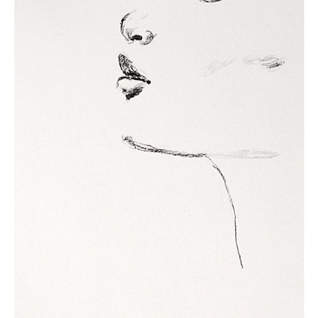 "Minimal Profile" Contemporary Charcoal Drawing by Sarah Myers | Chairish