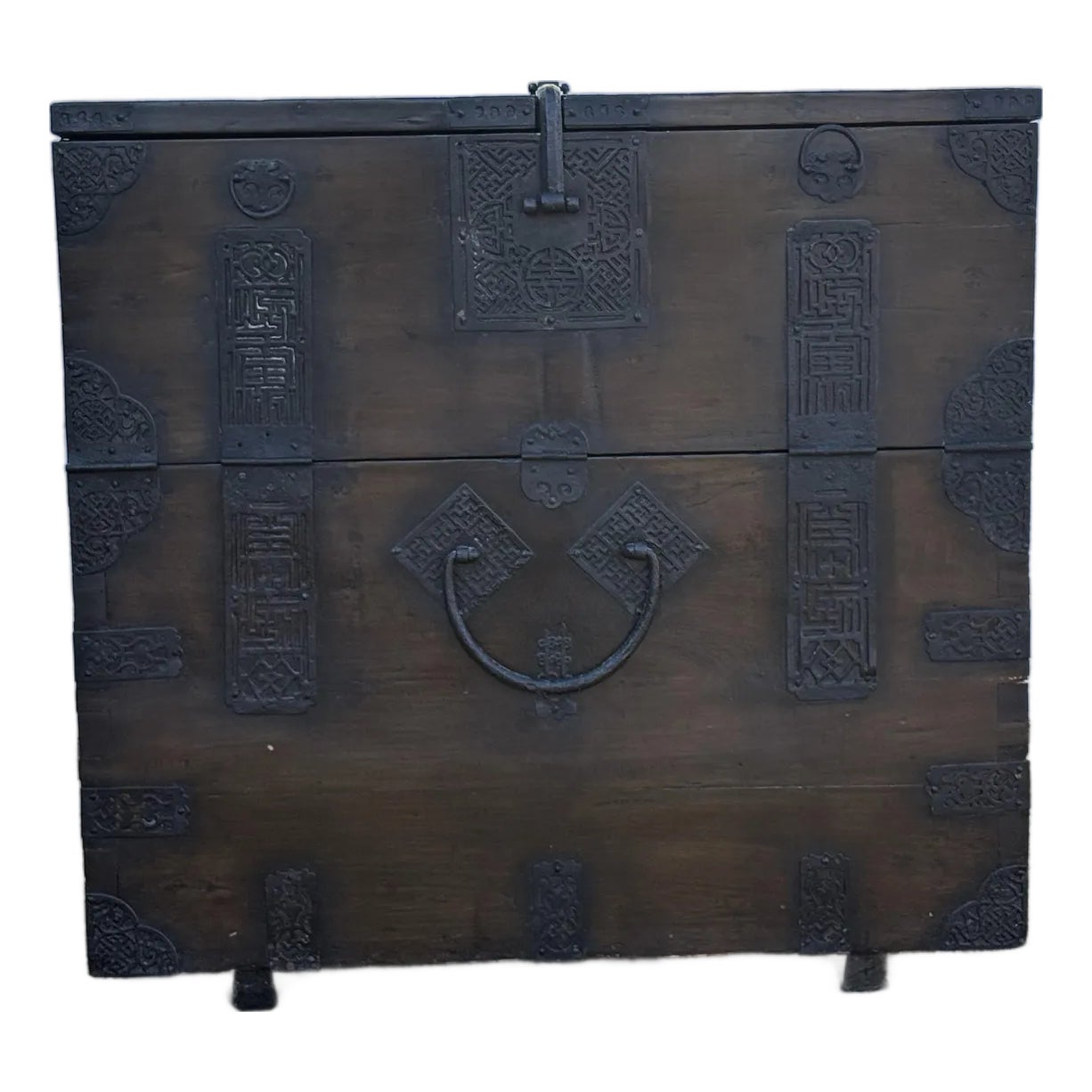 Vintage Antique Asian Storage/Blanket/ Hope Chest With Heavy Iron Latch ...