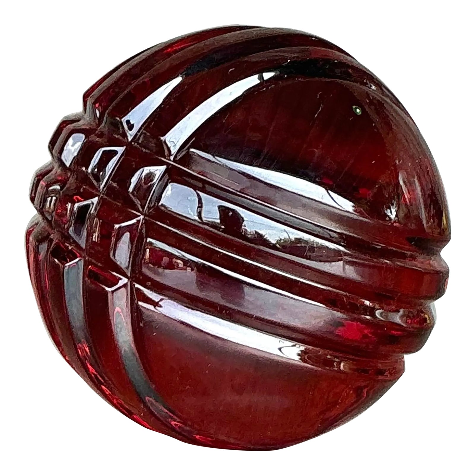 Vintage Regency Solid Glass Sphere | Chairish