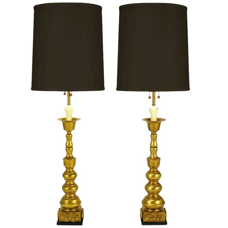 Marbro Gilt Baluster Form Table Lamps - a Pair | Chairish