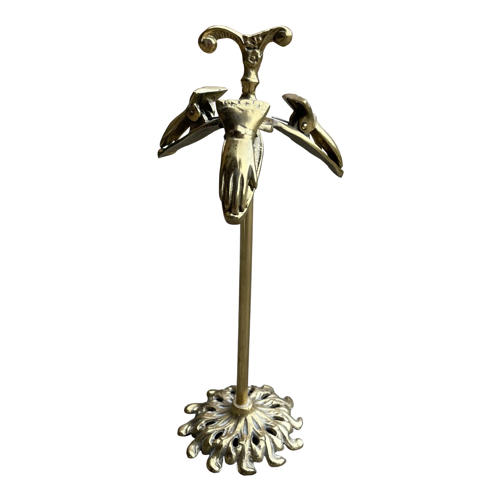 Brass Hand Clip Letter Holder Stand | Chairish