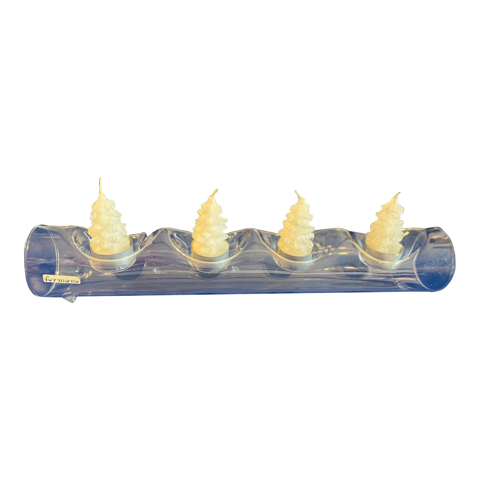 Vintage Hand Blown Formano Glass Votive Candle Holder with Votive ...