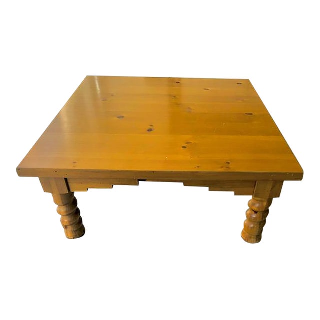 1990s Rustic Pine Coffee Table by Lane Furniture | Chairish