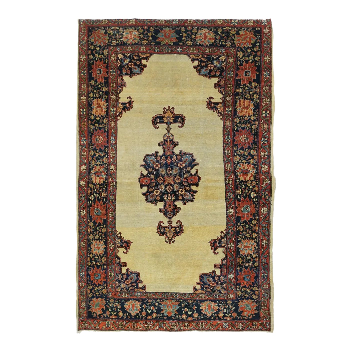 Late 18th Century Antique Farahan Sarouk Rug 4'1'' x 7'0'' | Chairish