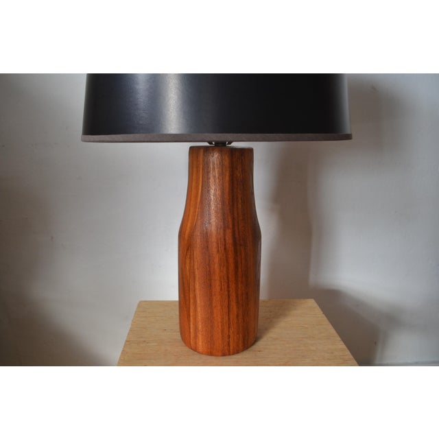 Mid-Century Danish Modern Turned Wood Table Lamp, 1960's | Chairish
