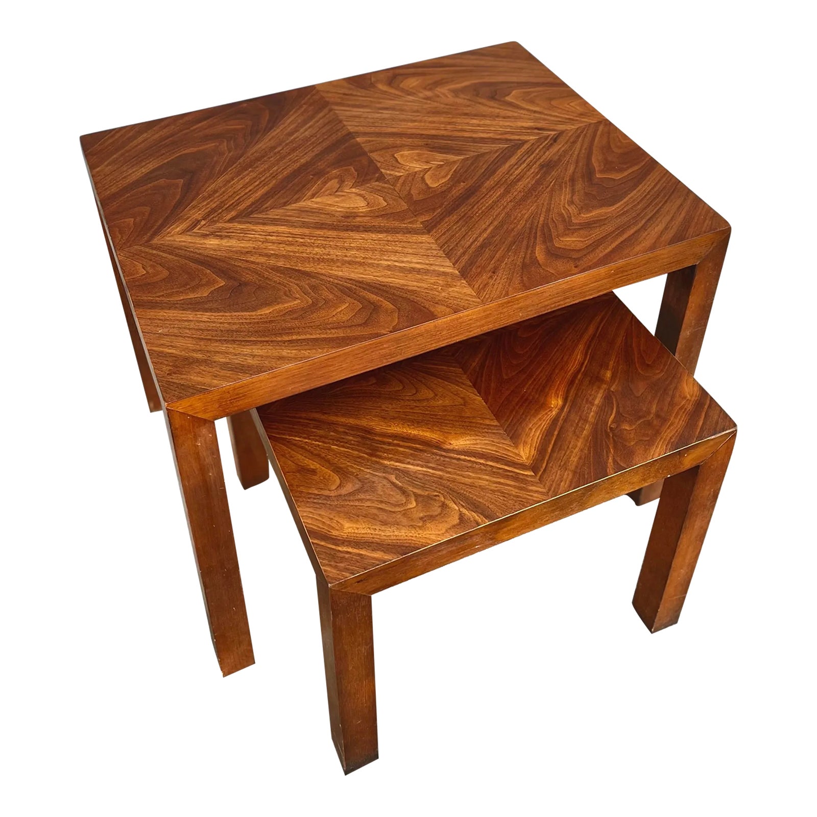 Pair of Bookmatched Nesting Tables With Stunning Wood Grain by ...