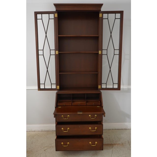 Kittinger Narrow 2 Door Inlaid Mahogany Secretary Desk | Chairish